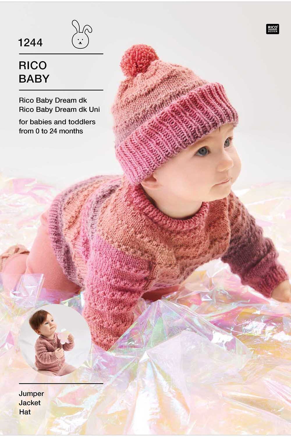 1244 Jacket, Jumper, and Hat Pamphlet – Universal Yarn